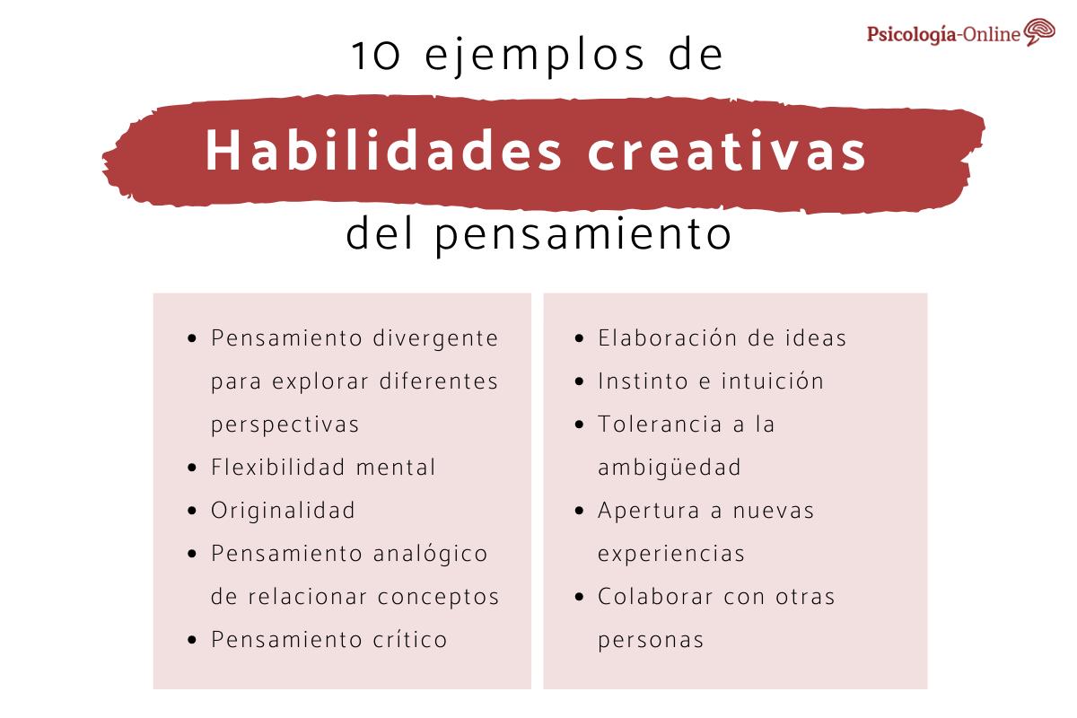 Habilidades creativas del pensamiento - Importancia y listado de ejemplos