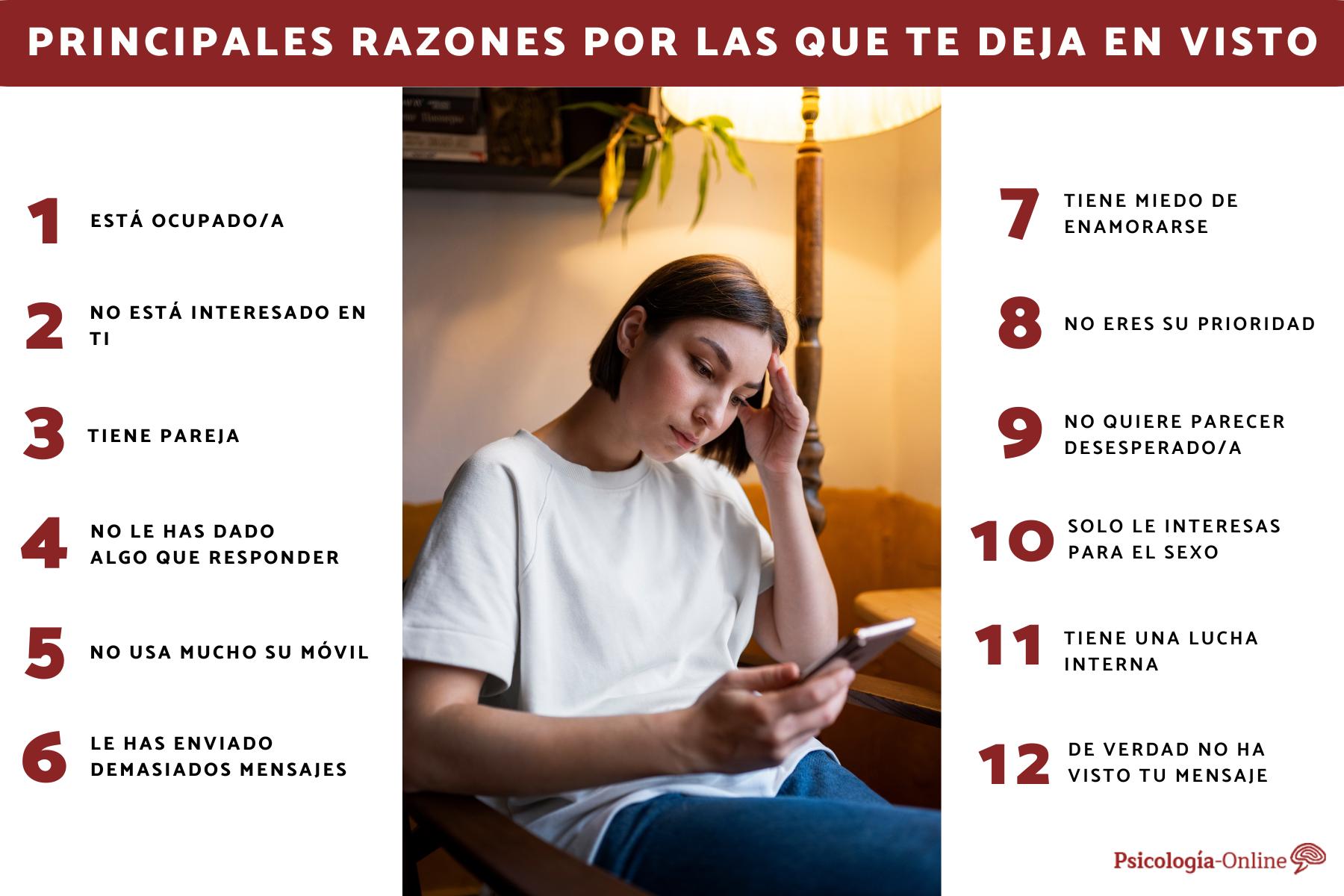 12 Razones por las que te deja en visto y qué hacer luego