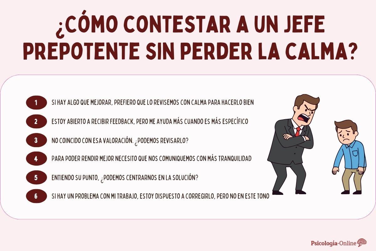 ¿Cómo contestar a un jefe prepotente sin perder la calma en el trabajo?