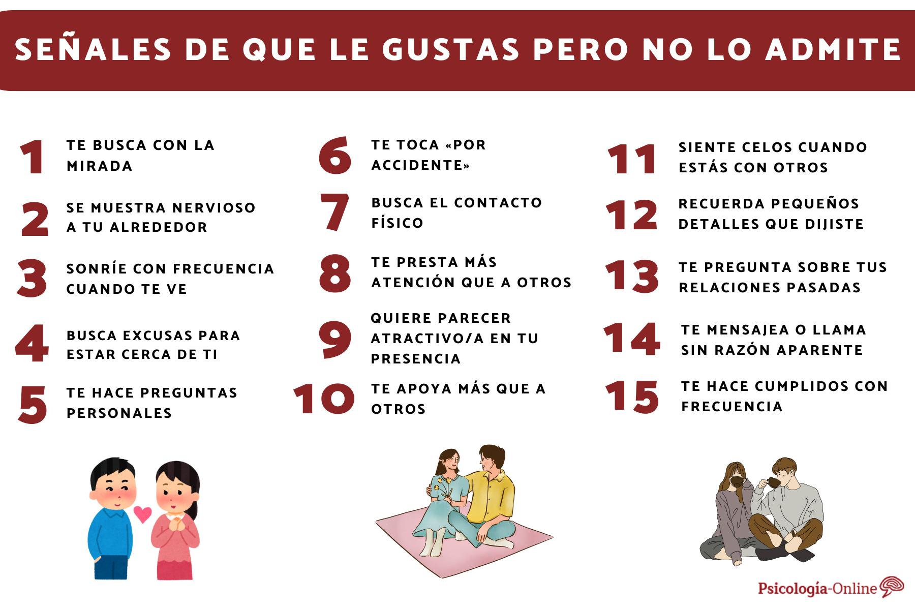 15 Señales de que le gustas pero no lo admite