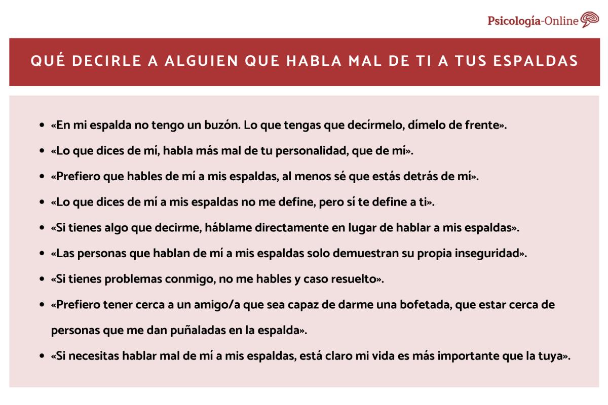 Qué decirle a una persona que habla mal de ti a tus espaldas