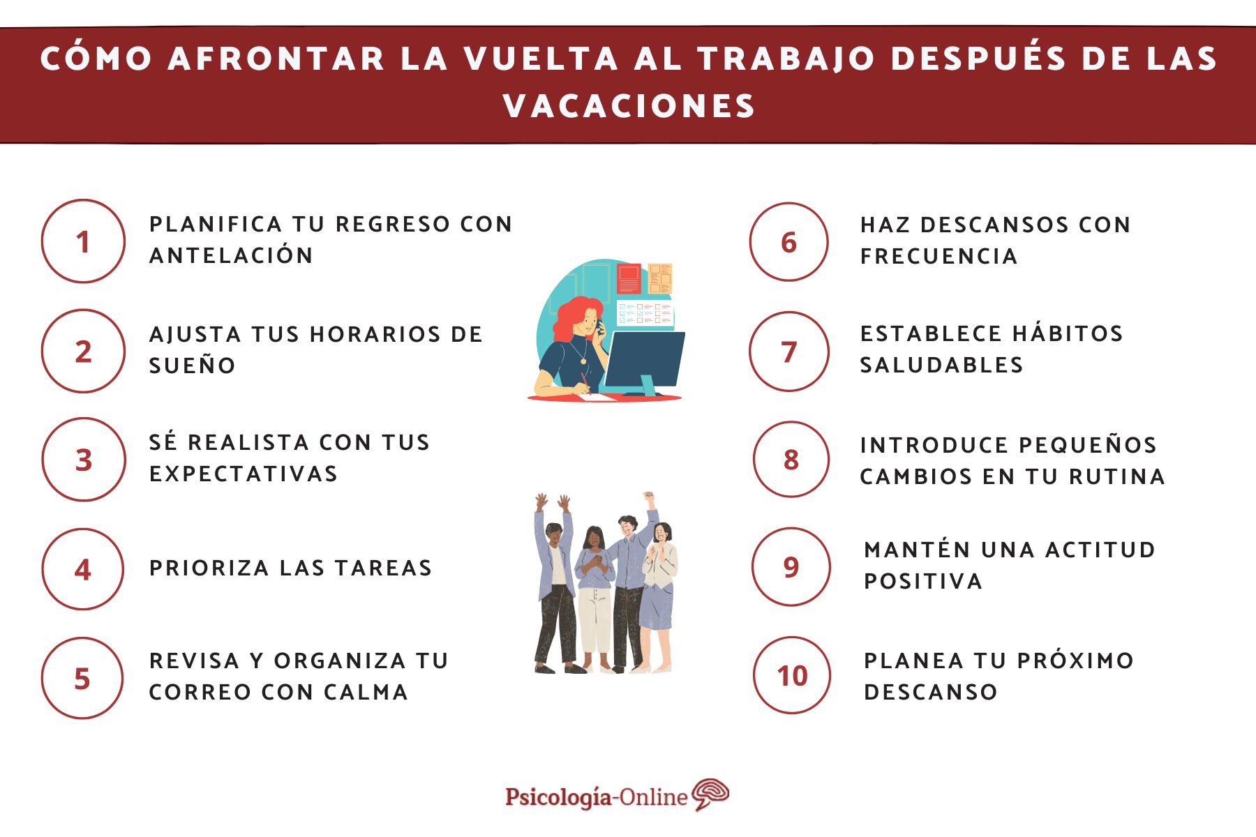 10 Consejos para afrontar la vuelta al trabajo después de las vacaciones