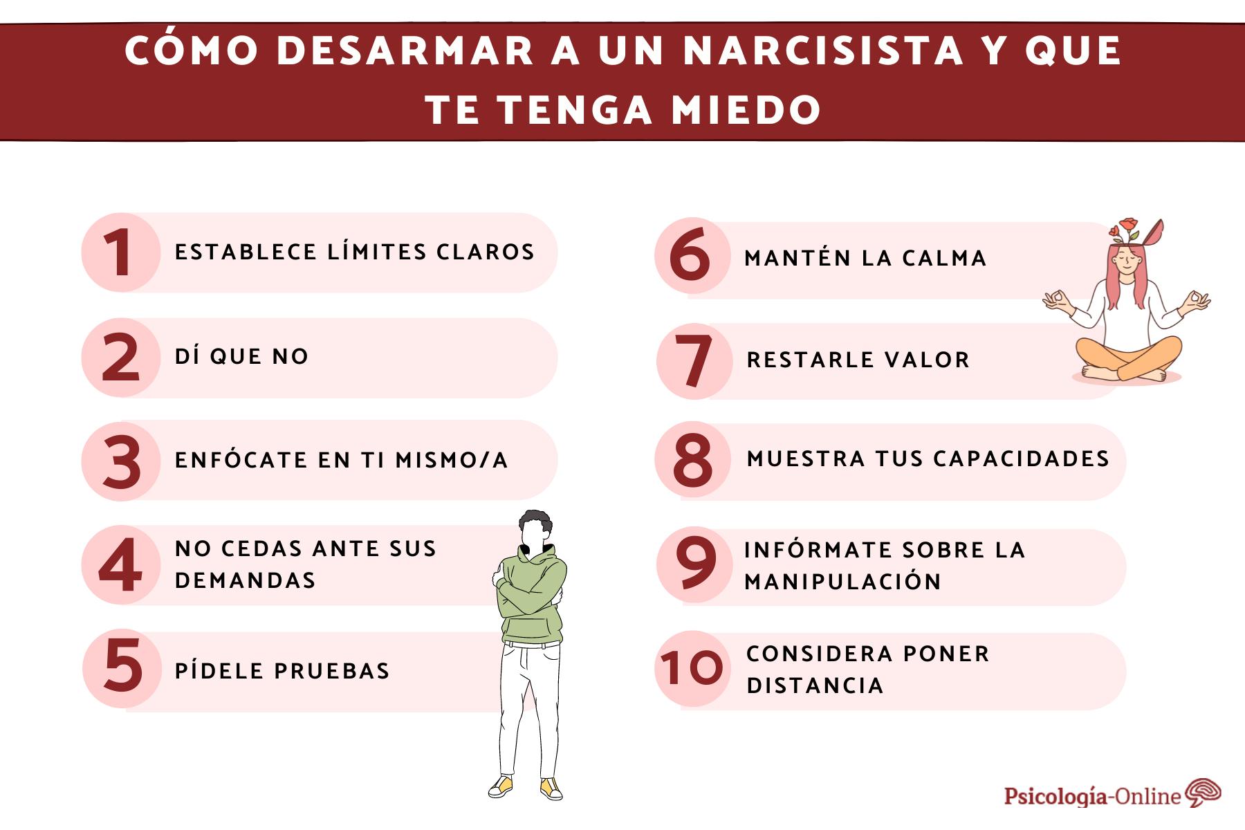 10 Consejos para desarmar a un narcisista y que te tenga miedo