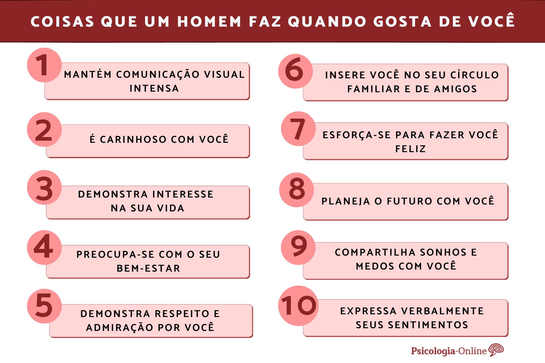 10 coisas que um homem faz quando gosta de você